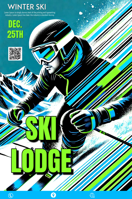 Plantilla de Modern & Minimal Ski Lodge Poster Poster | PosterMyWall