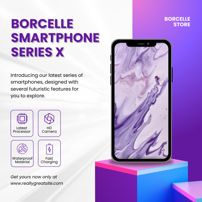 Modern & Minimal Smartphone Promotion Pos In Template | PosterMyWall