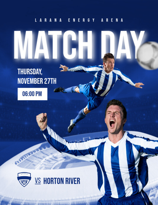 Modern & Minimal Soccer Match Day Pamflet (letter As) Template ...