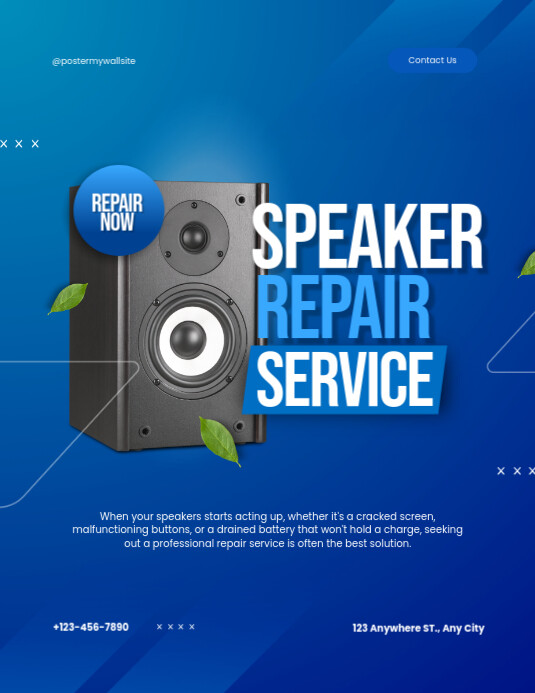 Copy of Modern & Minimal Speaker Repair Service Pamflet (letter As ...
