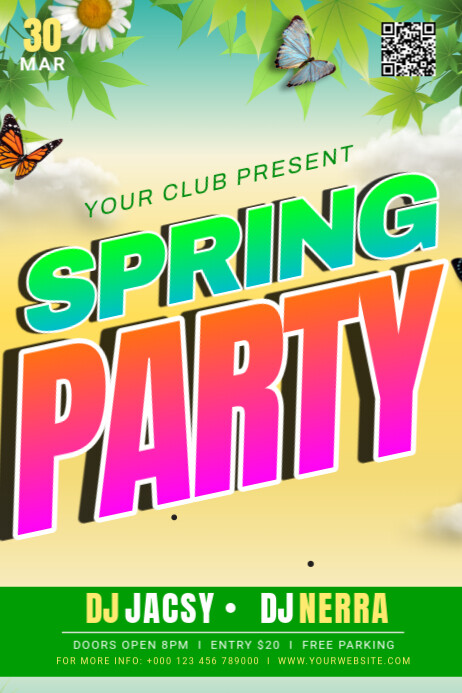 Copy of Modern & Minimal Spring Party Poster | PosterMyWall