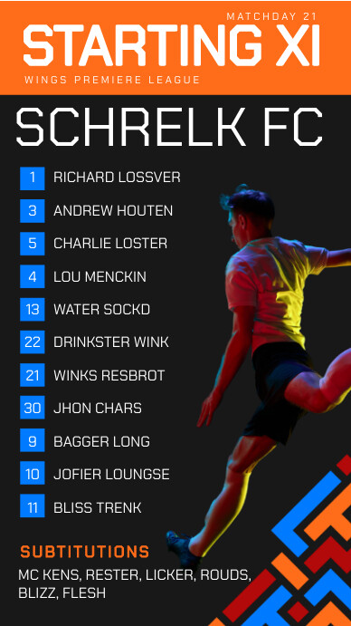 Modern & Minimal Starting Eleven Soccer Insta Template | PosterMyWall