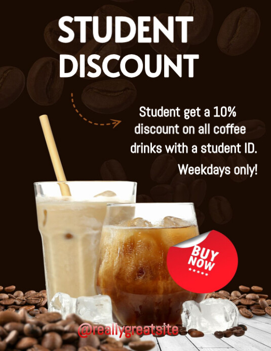 Modern & Minimal Student Discount Poster Flyer Flyer (us Letter ...