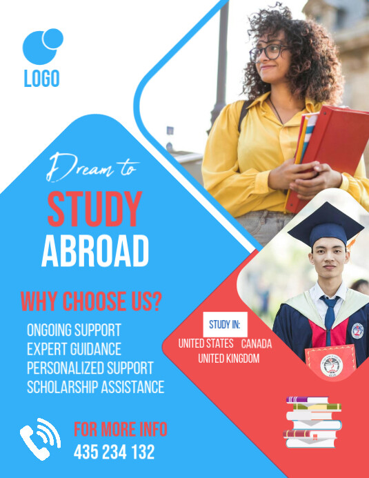 Modern & Minimal Study Abroad Flyer (us Letter) Template | PosterMyWall