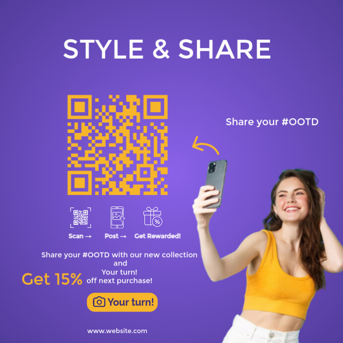 Copy of Modern & Minimal Style & Share Qr Code Template - Scan, Post ...