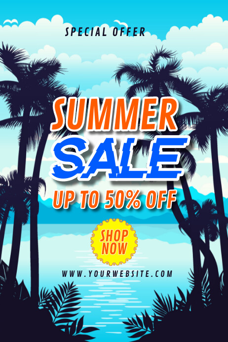 Modern & Minimal Summer Sale Poster Template | PosterMyWall