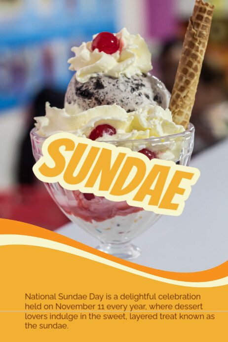 Copy of Modern & Minimal Sundae Day Poster | PosterMyWall