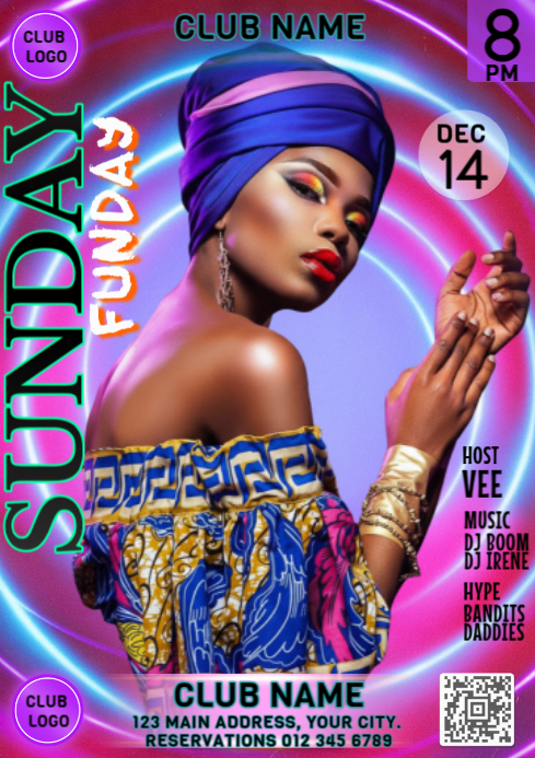 Copy of Modern & Minimal Sunday Funday Night Party Invitation Social ...