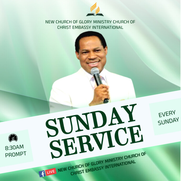 Modern & Minimal Sunday Service Invitation Te Template | PosterMyWall