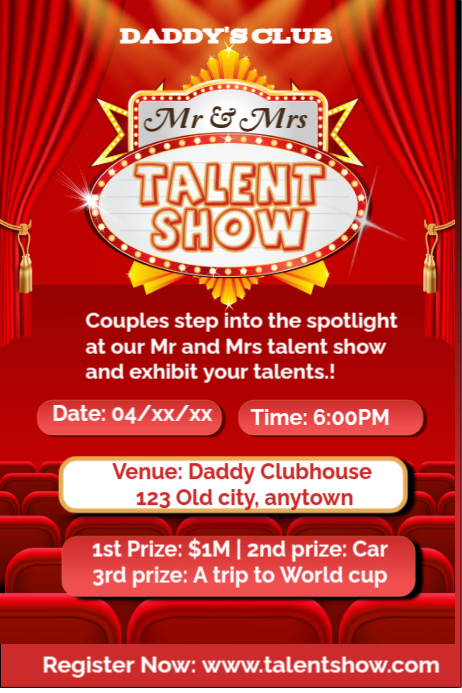 Modern & Minimal Talent Show Poster Template | PosterMyWall