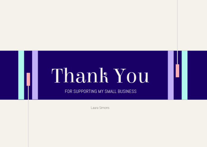 Modern & Minimal Thank You Card A6 Templat | PosterMyWall