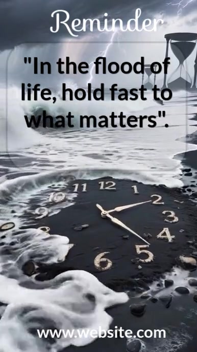 Copy of Modern & Minimal The Flood Of Time – Motivational Clock & Water ...