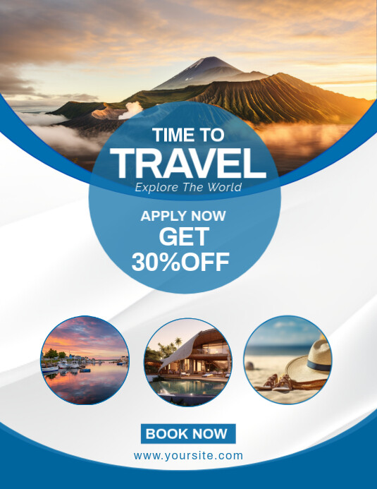 Copy of Modern & Minimal Time To Travel Promotion Flyer (us Letter ...