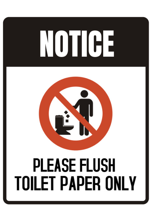 Copy of Modern & Minimal Toilet Notice Sign A4 | PosterMyWall