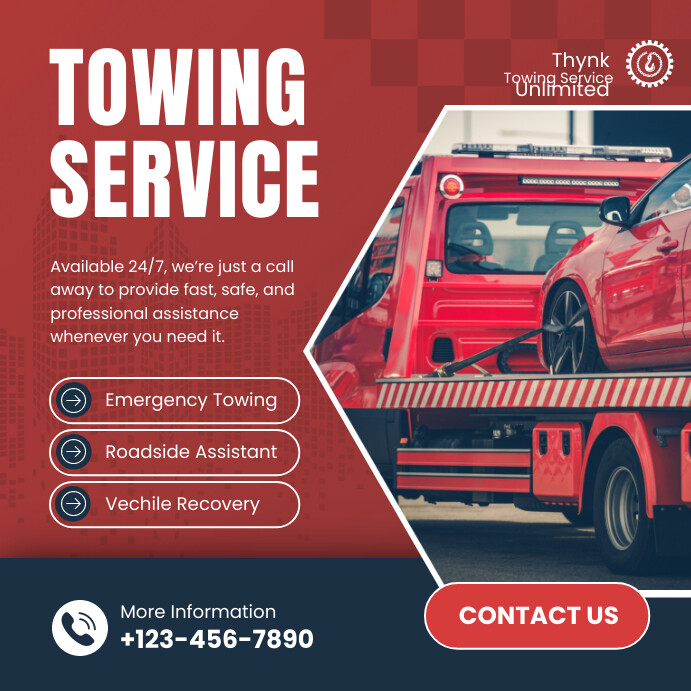 Copy of Modern & Minimal Towing Service Instagram Pos | PosterMyWall