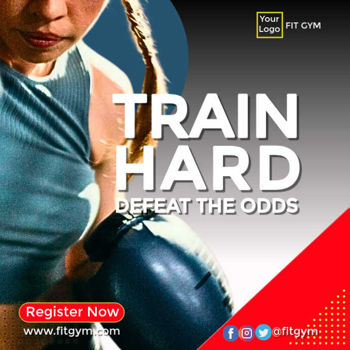 Modern & Minimal Train Hard Instagram Post Template | PosterMyWall