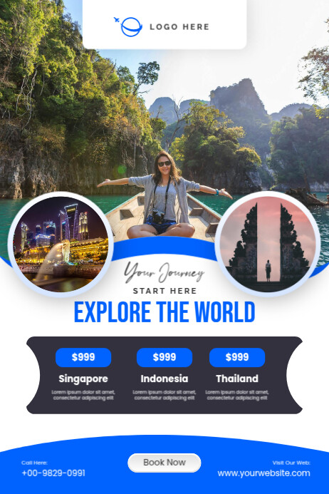 Modern & Minimal Travel Ads Poster Template | PosterMyWall