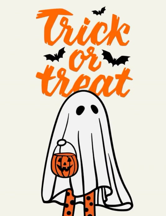 Copy of Modern & Minimal Trick Or Treat Flyer (us Letter) | PosterMyWall