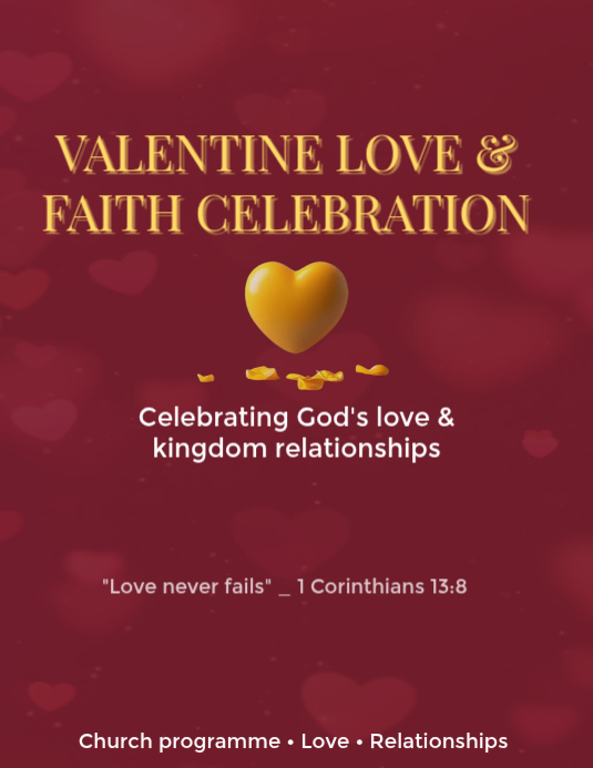 Modern & Minimal Valentine Love And Faith Church Flyer Template Flyer ...