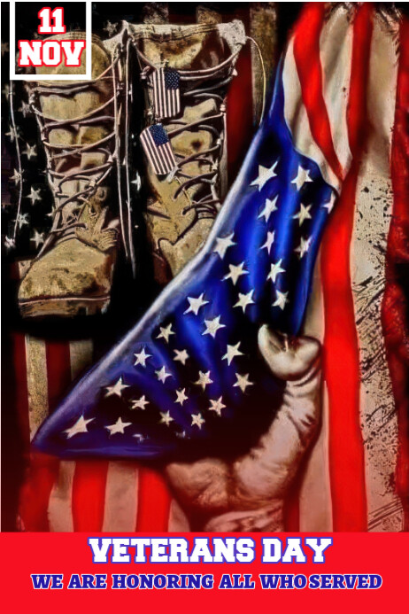 Modern & Minimal Veterans Day Celebration Poster Template | PosterMyWall