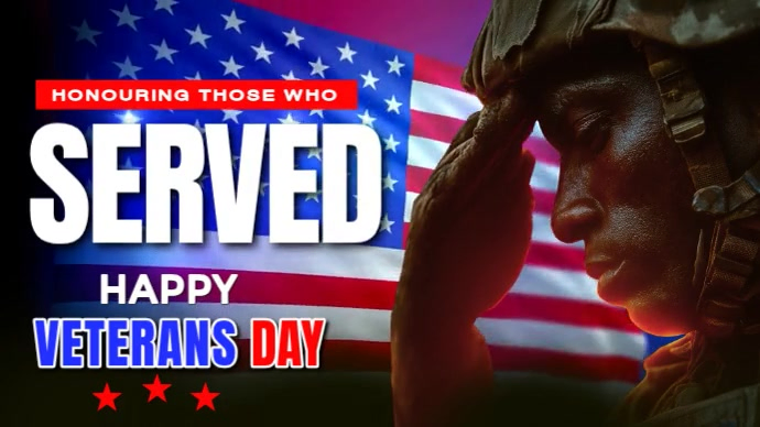 Modern & Minimal Veterans Day Celebration Template Digital Display (16: ...