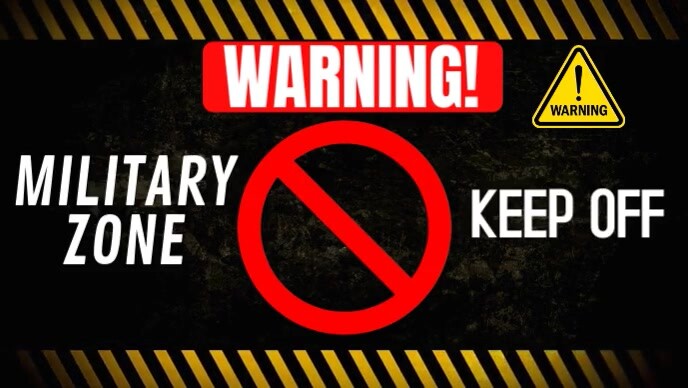 Modern & Minimal Warning, Military Zone Sign Youtube Thumbnail Template ...