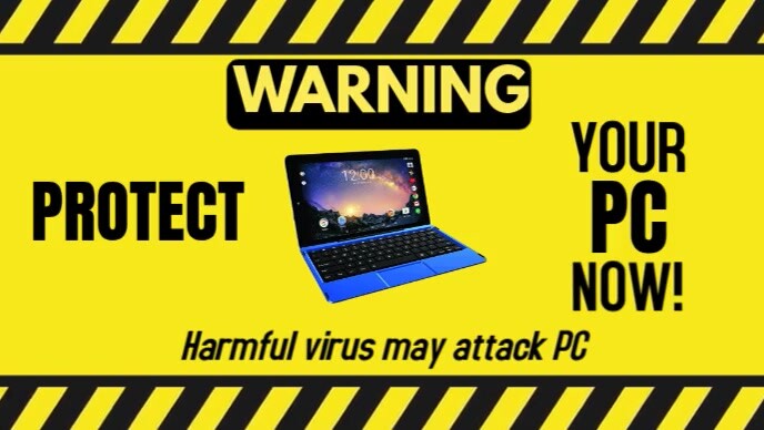 Plantilla de Modern & Minimal Warning, Pc Protection Youtube Thumbnail ...