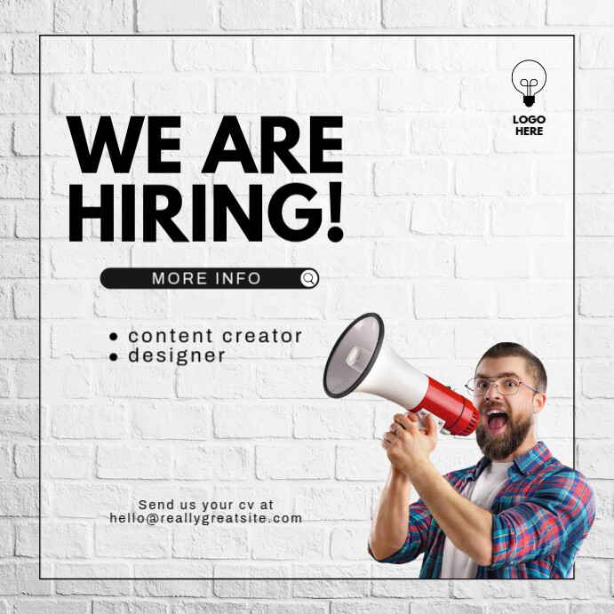 Modern & Minimal We're Are Hiring Instagram Post Template | PosterMyWall