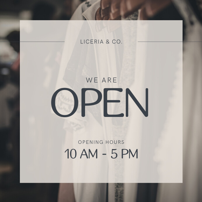 Modern & Minimal We Are Open Instagram Post Template | PosterMyWall