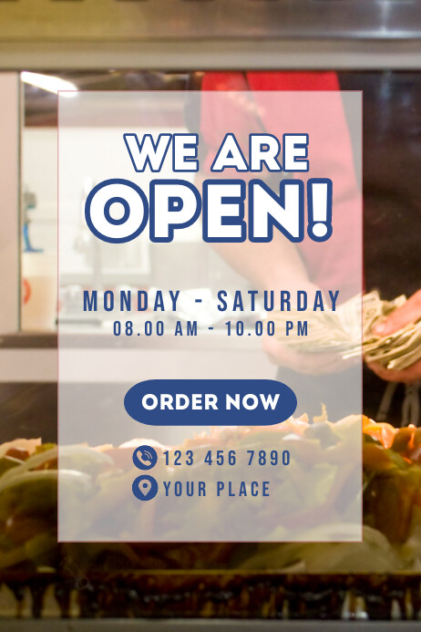 Modern & Minimal We Are Open Poster Template | PosterMyWall