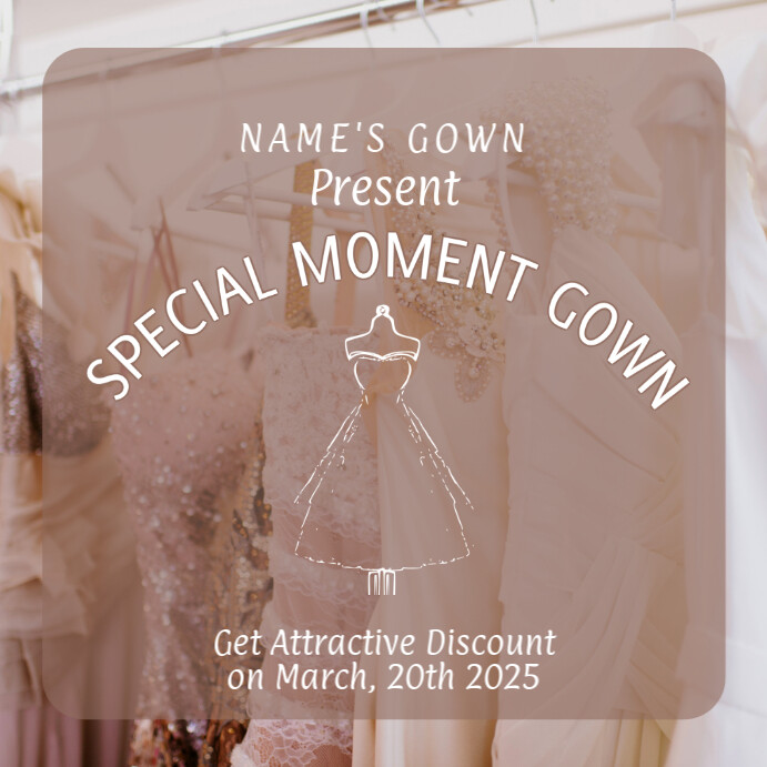 Modern & Minimal Wedding Dress Gown Store Promo Discount Pos Instagram ...