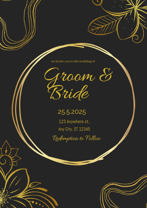 Copy of Modern & Minimal Wedding Invitation Flyer A4 | PosterMyWall
