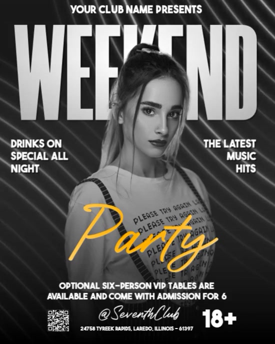 Modern & Minimal Weekend Party Instagram Portrait Template | PosterMyWall