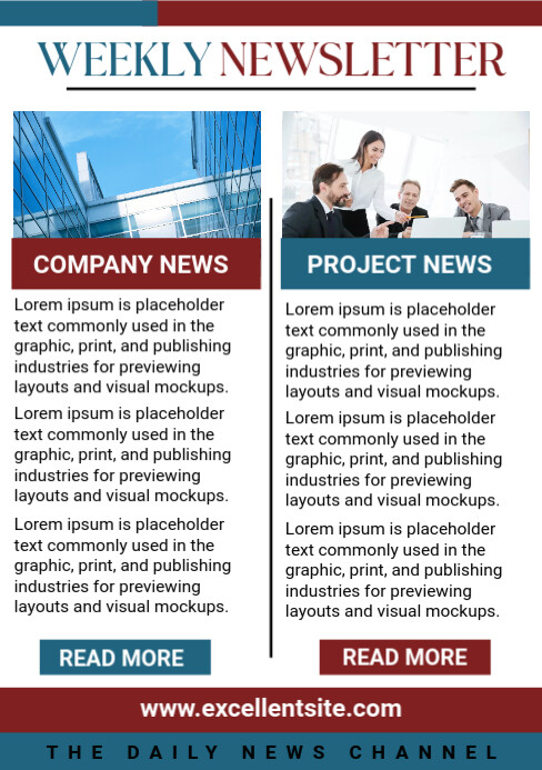 Modern & Minimal Weekly Newsletter Design A5 Template | PosterMyWall