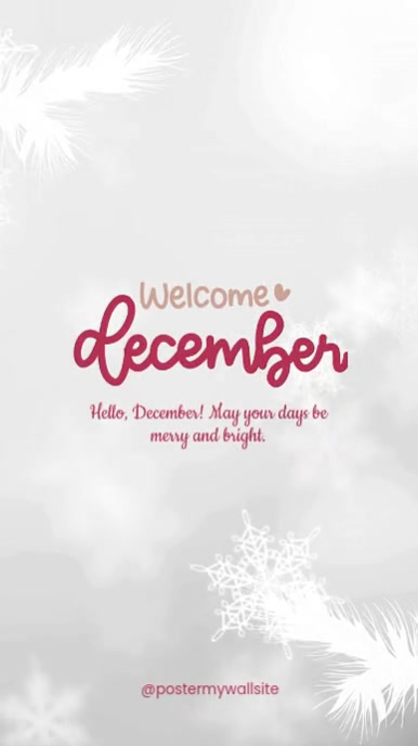 Modern & Minimal Welcome December Reel Instagram Template | PosterMyWall