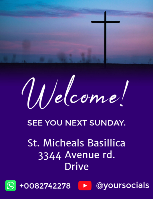 Modern & Minimal Welcome New Church Member Flyer Banner Social Media ...