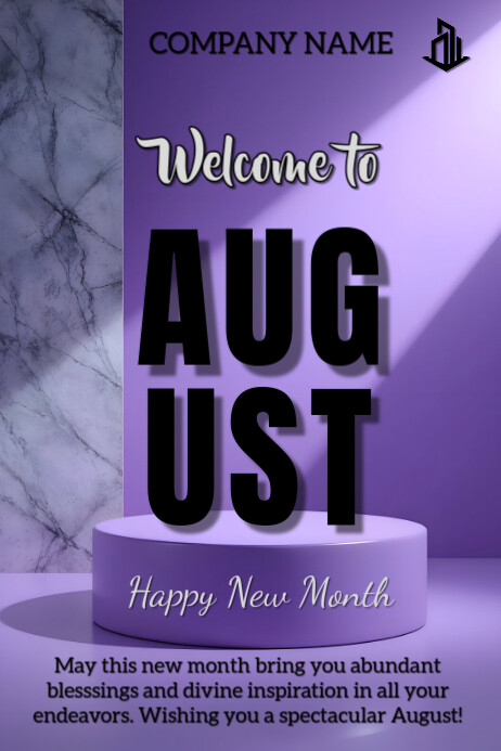 Modern & Minimal Welcome To August Poster Template | PosterMyWall