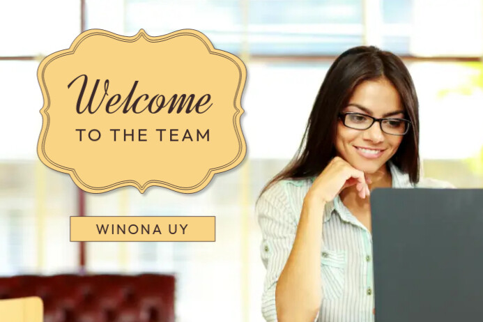 Modern & Minimal Welcome To The Team Label Template | PosterMyWall