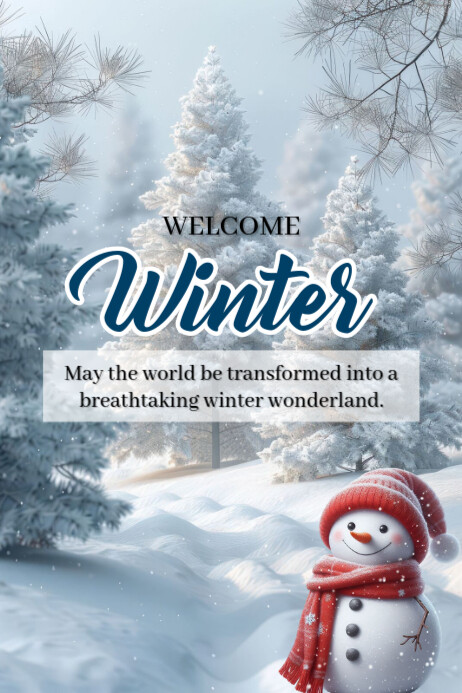Modern & Minimal Welcome Winter Poster Template | PosterMyWall