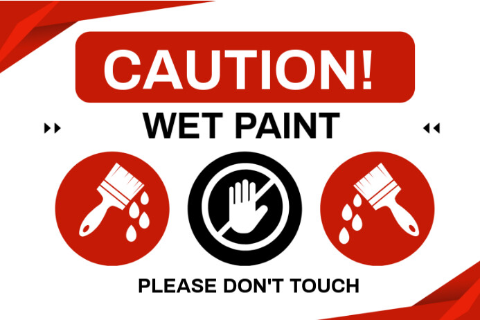 Copy of Modern & Minimal Wet Paint Caution Poster | PosterMyWall