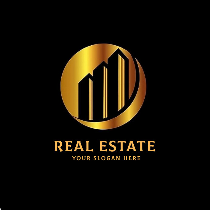 Modern & Minimal White Golden Modern Real Est Template | PosterMyWall