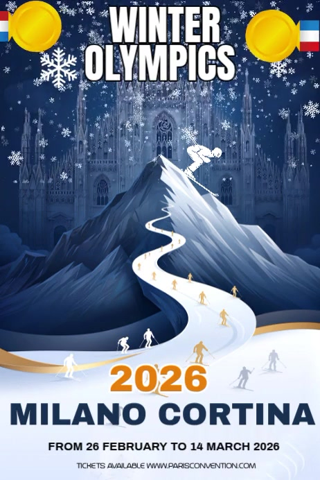 Modern & Minimal Winter Olympics Poster Template | PosterMyWall