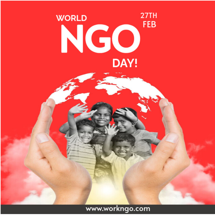 Modern & Minimal Word Ngo Day Flyer Instagram Post Template | PosterMyWall