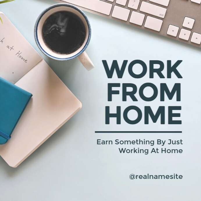 Modern & Minimal Work From Home Instagram Post Template | PosterMyWall