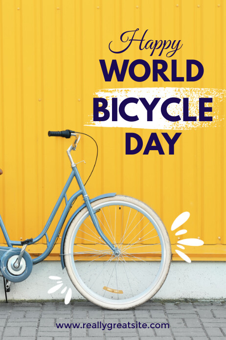 Modern & Minimal World Bicycle Day Poster Template | PosterMyWall