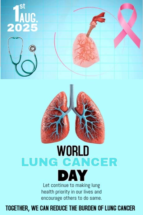 Modern & Minimal World Lung Cancer Day Poster Template | PosterMyWall