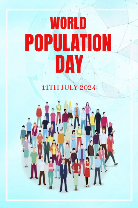 Modern & Minimal World Population Day Poster Template | PosterMyWall
