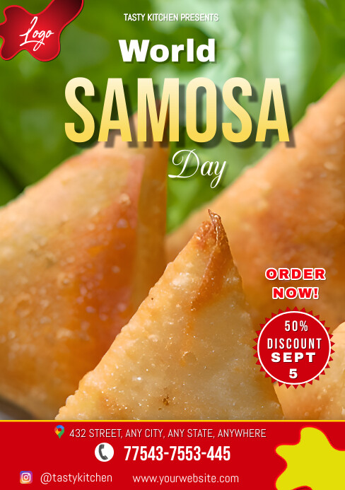 Copy of Modern & Minimal World Samosa Day Design Temp | PosterMyWall