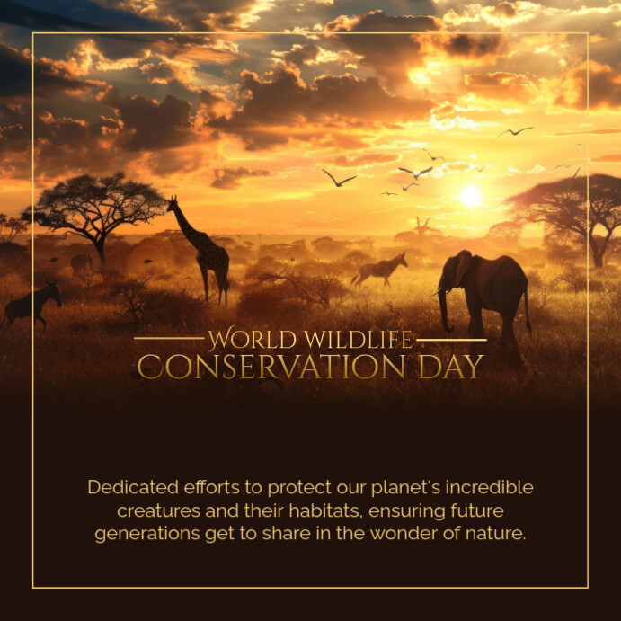 Modern & Minimal World Wildlife Conservation Day Instagram Post ...
