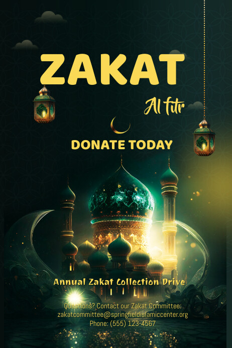 Modern & Minimal Zakat Poster Template | PosterMyWall